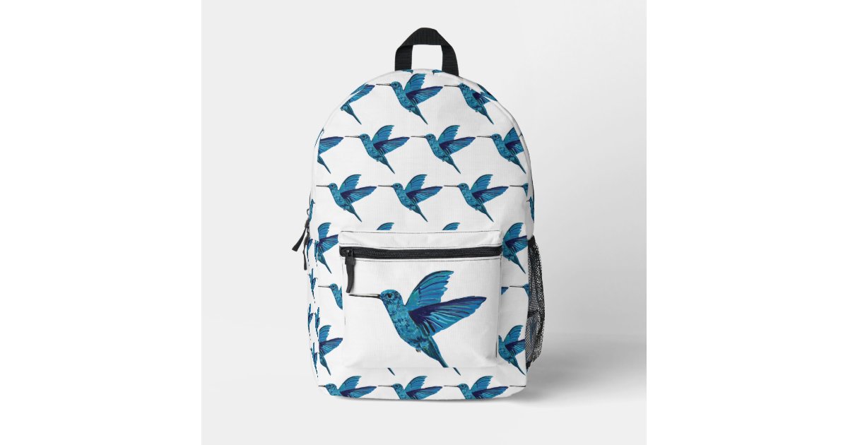 Blue Hummingbirds Printed Backpack | Zazzle