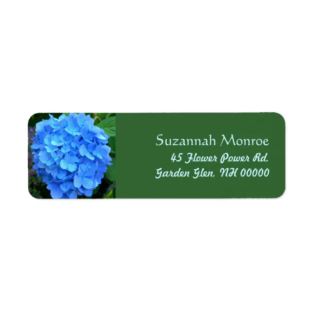 Blue Hydrangea Address Labels | Zazzle