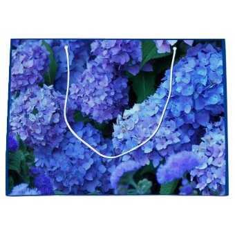 Blue Hydrangea Blooms Floral Large Gift Bag | Zazzle