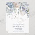 Blue Hydrangea & Blush Roses Save the Date Invitation | Zazzle