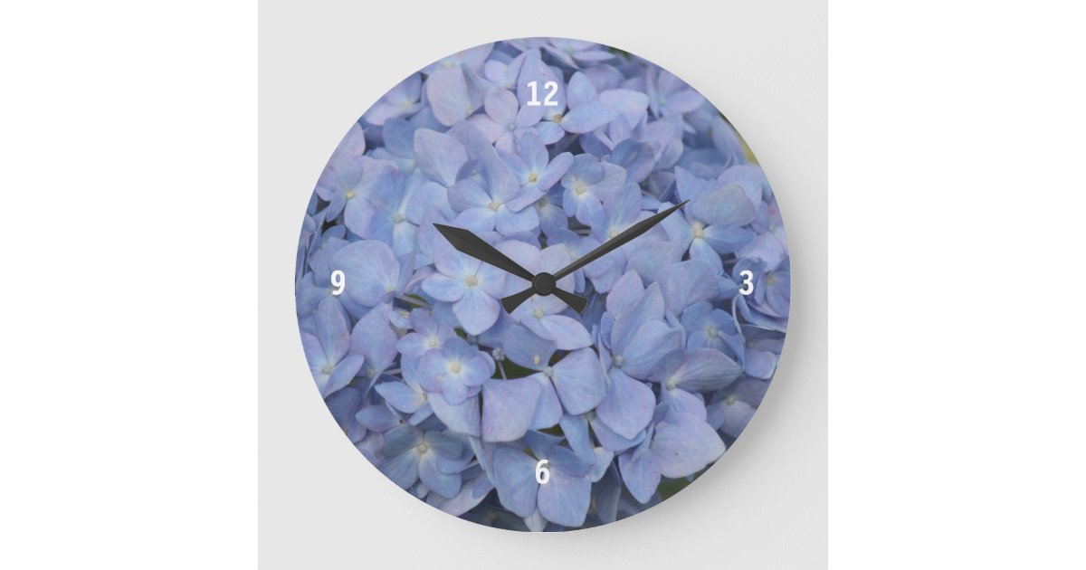 Blue Hydrangea Clock | Zazzle