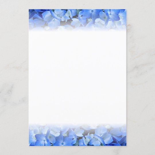 Blue Hydrangea Floral Border Fan Program Paper | Zazzle.com