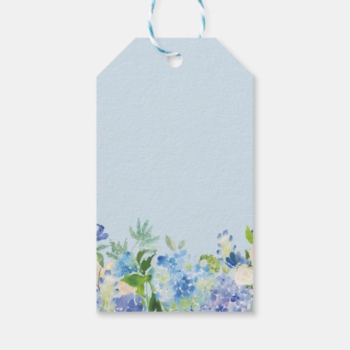 Blue Hydrangea Floral Wedding Favor Tags | Zazzle