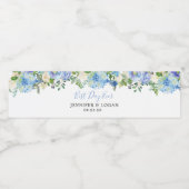 Blue Hydrangea Floral Wedding Water Bottle Label | Zazzle