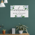 Blue Hydrangea Floral Welcome Sign Poster | Zazzle