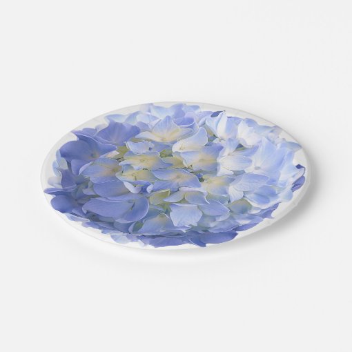Blue Hydrangea Flower Paper Party Wedding Plates | Zazzle