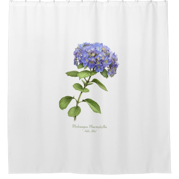 Blue Hydrangea Flower Shower Curtain | Zazzle
