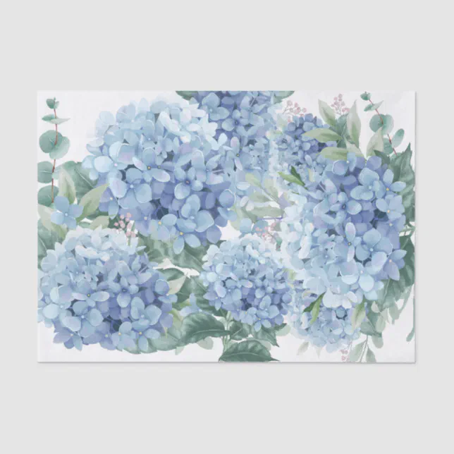 Blue hydrangea flowers tissue paper | Zazzle