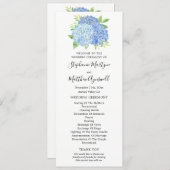 Blue Hydrangea Flowers Watercolor Wedding Program | Zazzle