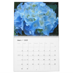 Blue Hydrangea Garden Calendar Floral Botanical | Zazzle