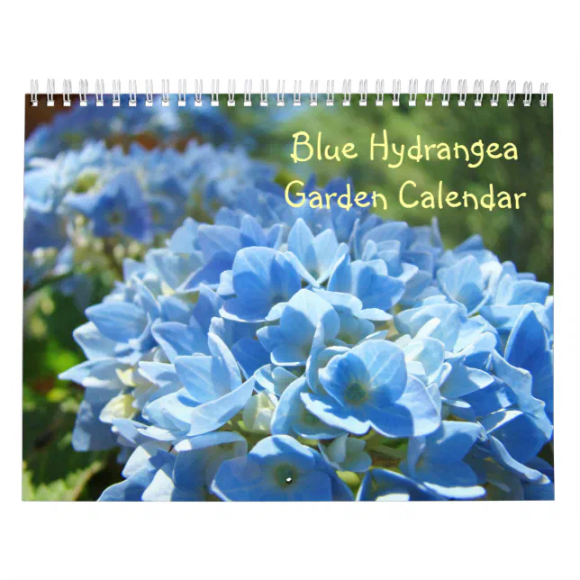 Blue Hydrangea Garden Calendar Floral Botanical | Zazzle