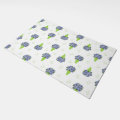 Blue Hydrangea in Green Vase Floral Pattern Doormat | Zazzle
