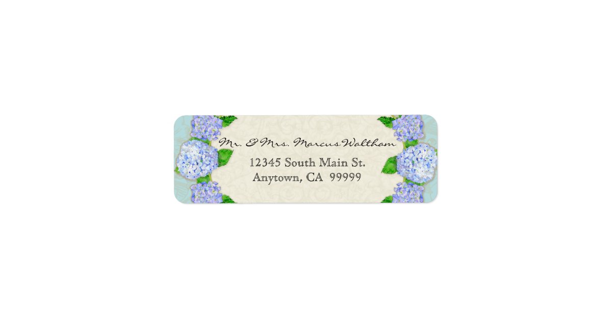 Blue Hydrangea Lace Floral Formal Elegant Business Label | Zazzle