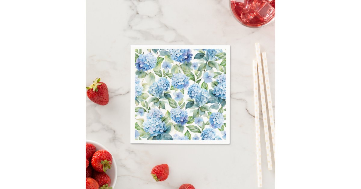 Blue Hydrangea Napkins | Zazzle