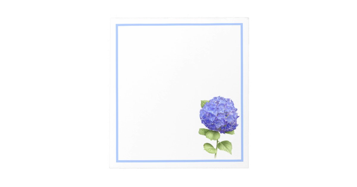Blue Hydrangea Notepad | Zazzle