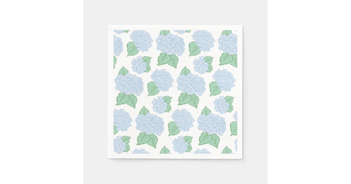 Blue Hydrangea Paper Napkins | Zazzle