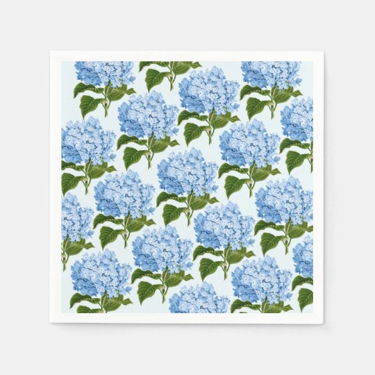 Blue Hydrangea Paper Napkins | Zazzle.com
