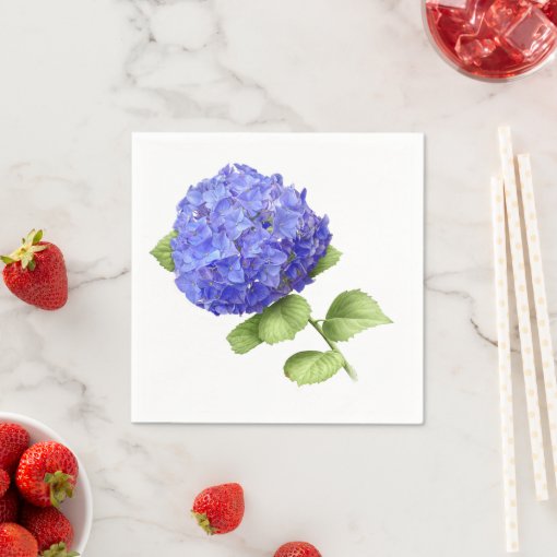 Blue Hydrangea Paper Napkins | Zazzle