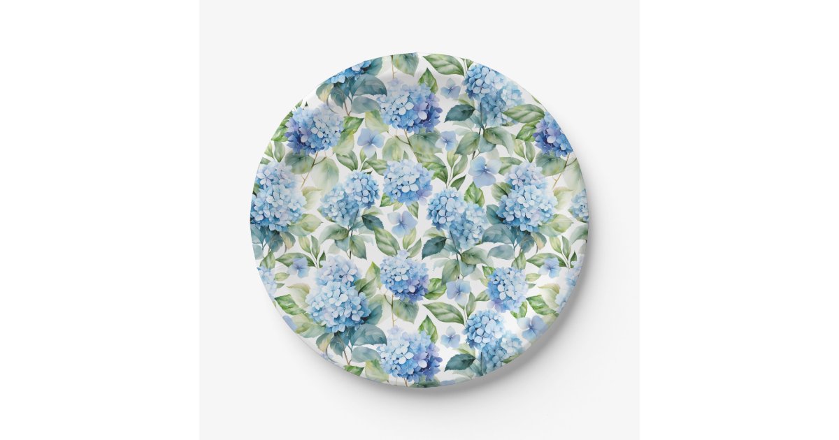 Blue Hydrangea Paper Plates | Zazzle
