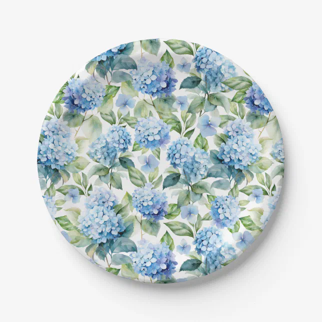 Blue Hydrangea Paper Plates | Zazzle