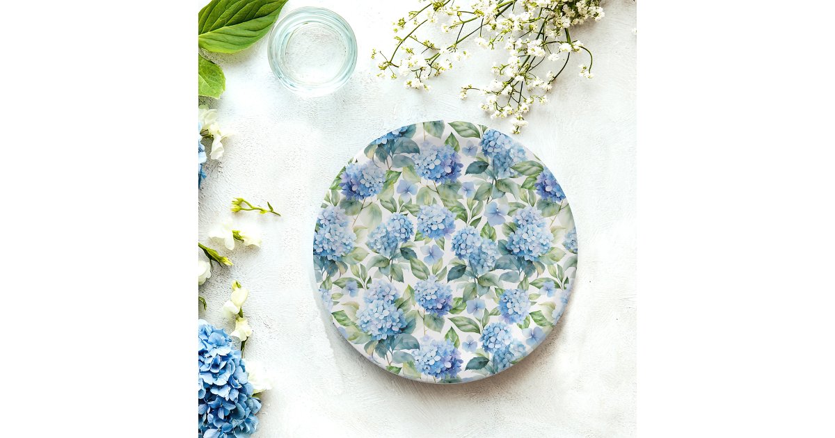 Blue Hydrangea Paper Plates | Zazzle