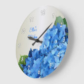 Blue Hydrangea Personalized Numbered Wall Clock | Zazzle