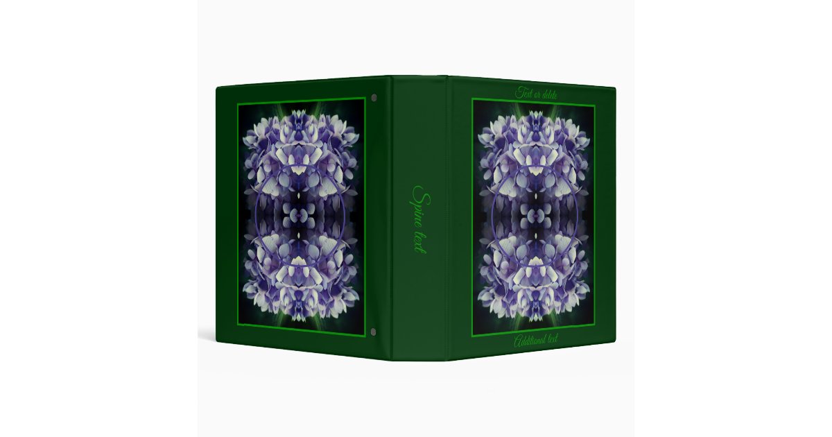 Blue Hydrangea Petals Frame Add Your Own Photo 3 Ring Binder | Zazzle