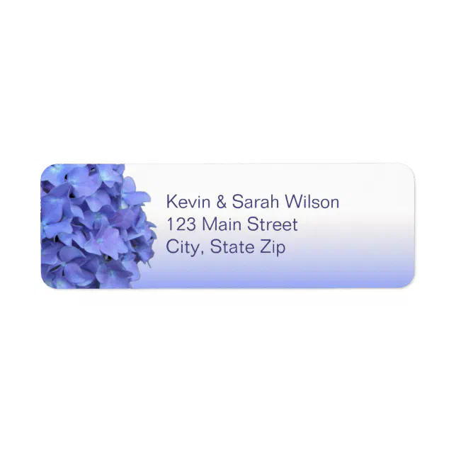 Blue Hydrangea Return Address Labels | Zazzle