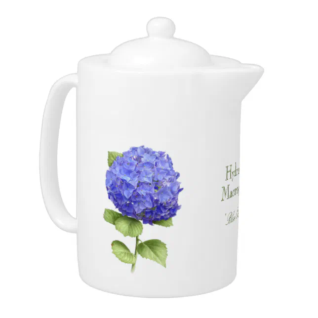 Blue Hydrangea Teapot | Zazzle
