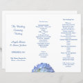 Blue Hydrangea Tri-Fold Wedding Program Template | Zazzle