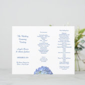 Blue Hydrangea Tri-Fold Wedding Program Template | Zazzle