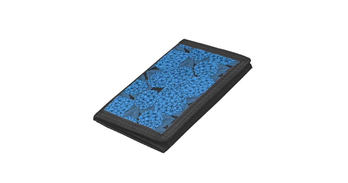Blue hydrangea trifold wallet | Zazzle