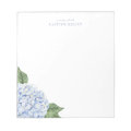 Blue Hydrangea Watercolor Bloom Personalized Notepad | Zazzle