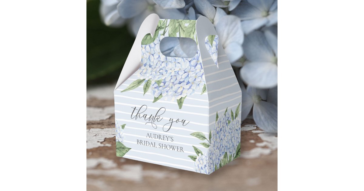 Blue Hydrangea Watercolor Blooms Custom Favor Boxes | Zazzle