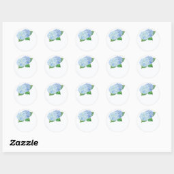 Blue Hydrangea Wedding Favor Stickers | Zazzle