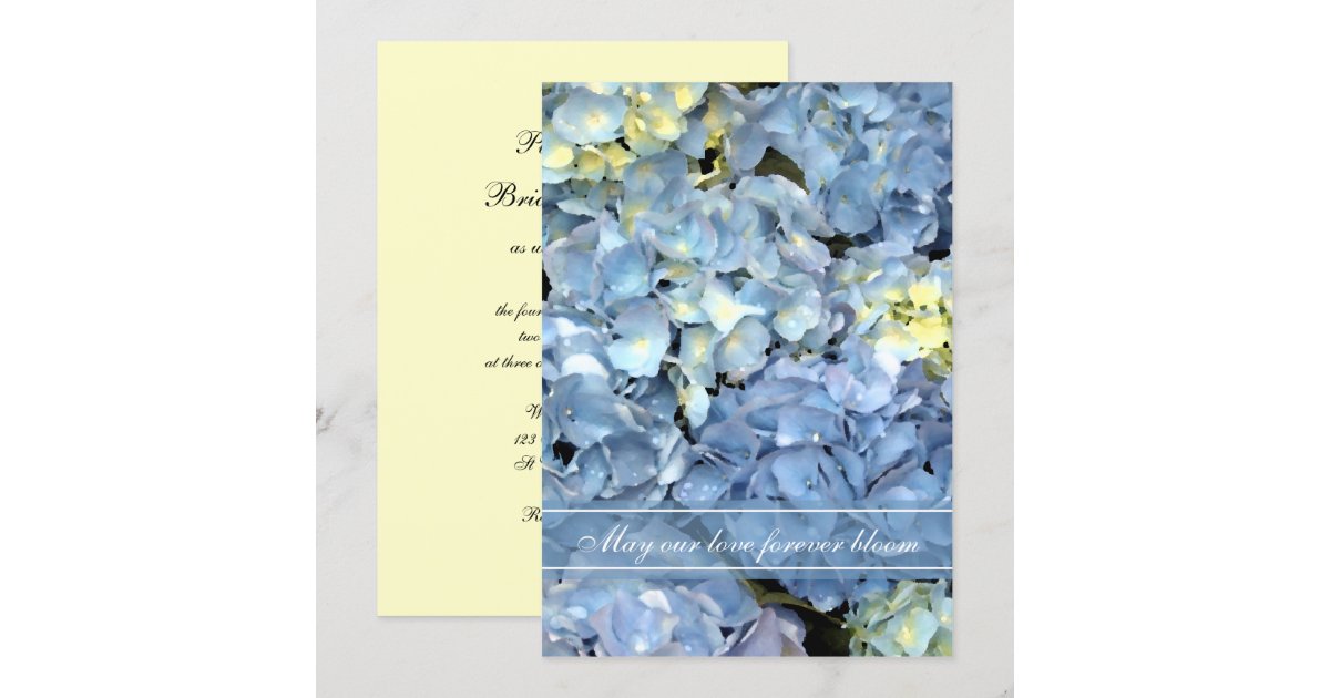Blue Hydrangea Wedding Invitation | Zazzle