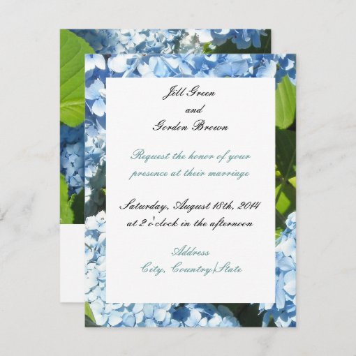 Blue Hydrangea Wedding Invitation | Zazzle