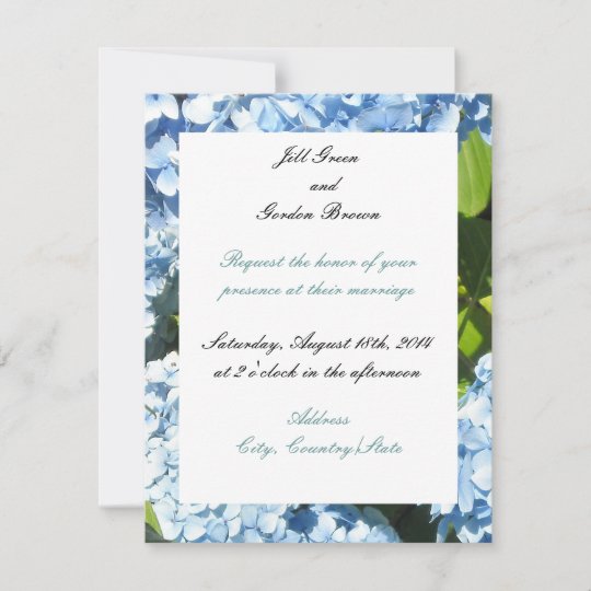 Blue Hydrangea Wedding Invitation | Zazzle.com