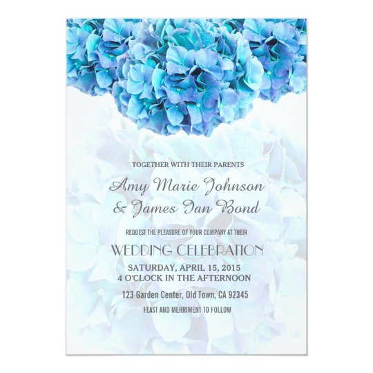 Blue hydrangea wedding invitations hydrangea3 | Zazzle.com
