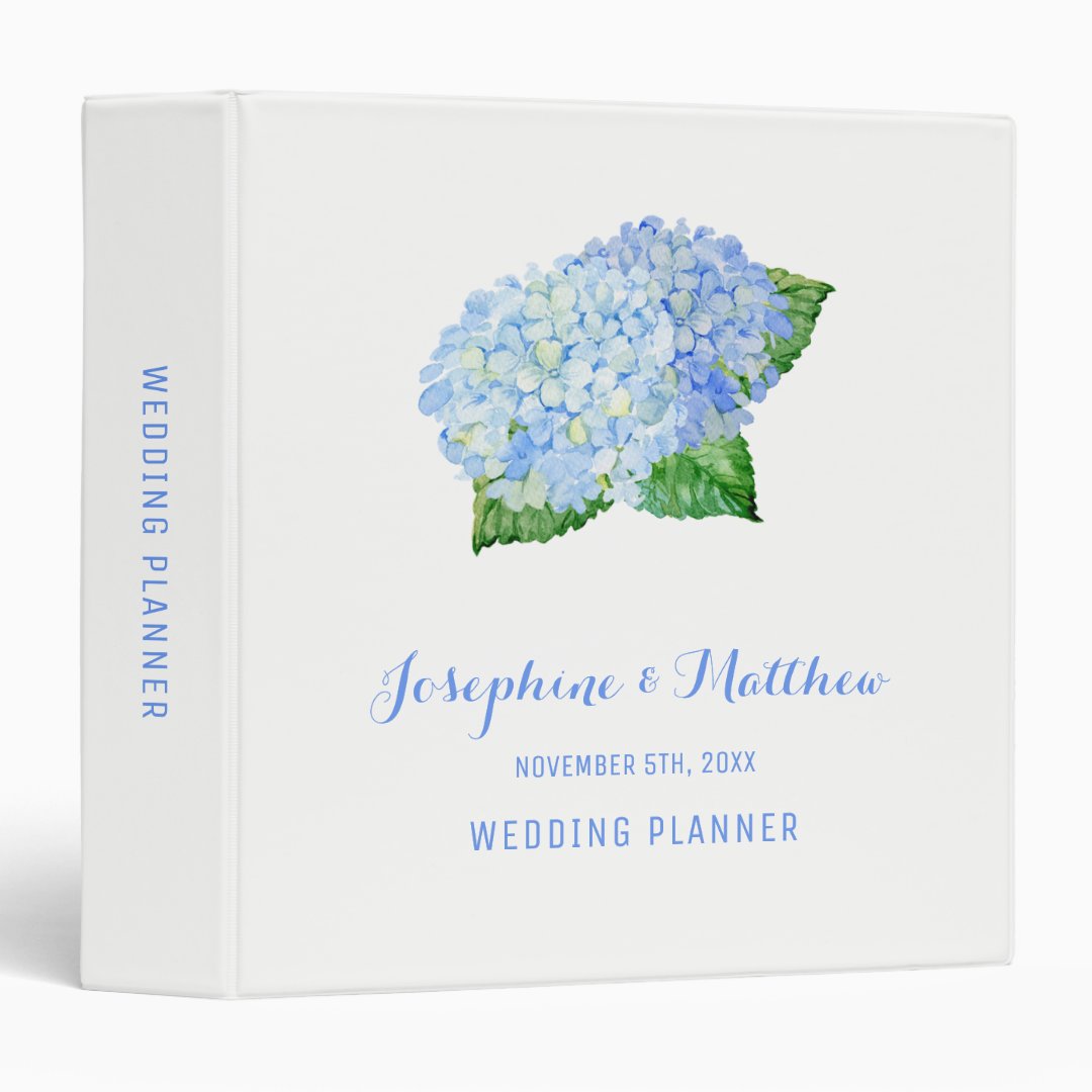 Blue Hydrangea Wedding Planner Binder | Zazzle