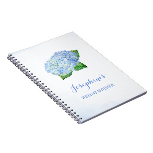 Blue Hydrangea Wedding Planning Notebook | Zazzle