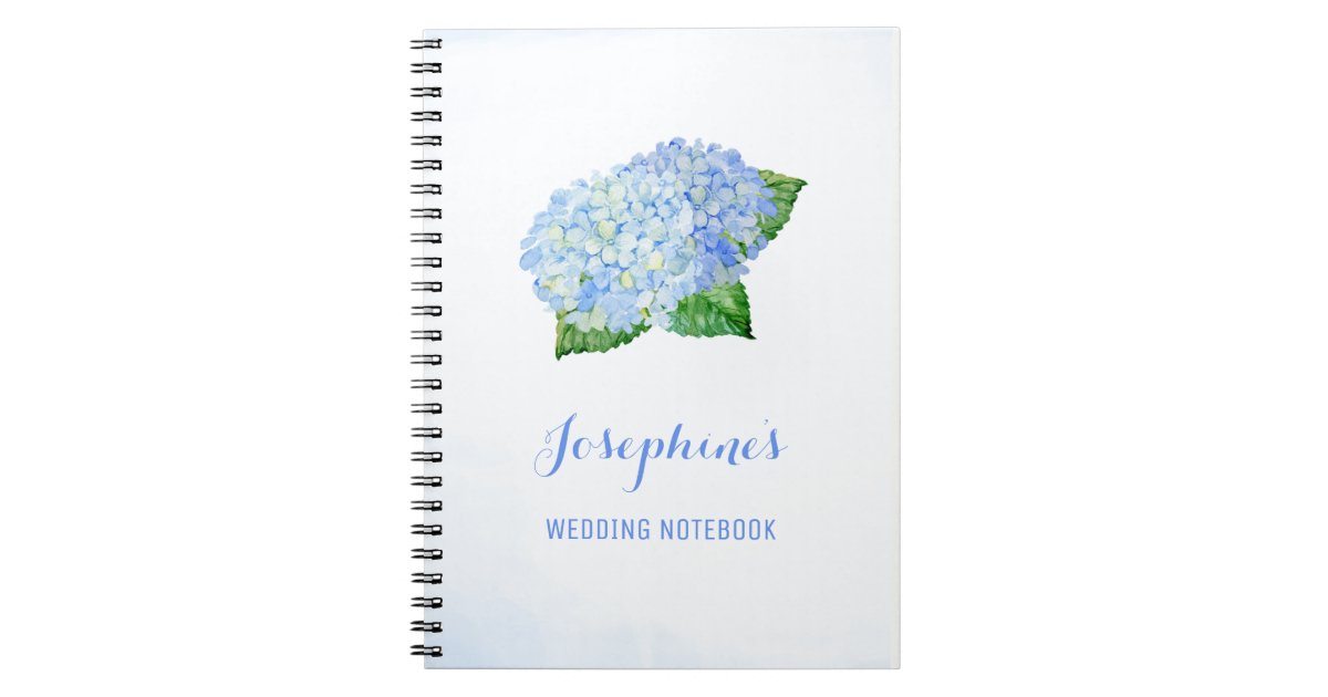 Blue Hydrangea Wedding Planning Notebook | Zazzle