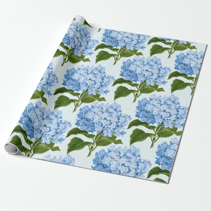 Blue Hydrangea Wrapping Paper | Zazzle