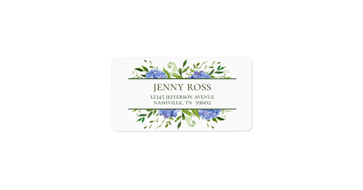 Blue Hydrangeas Baby Shower Return Address Label | Zazzle