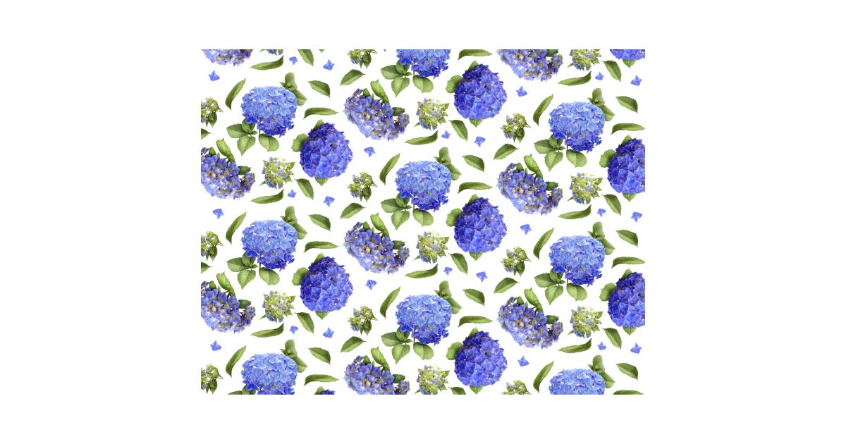 Blue Hydrangeas Fabric | Zazzle