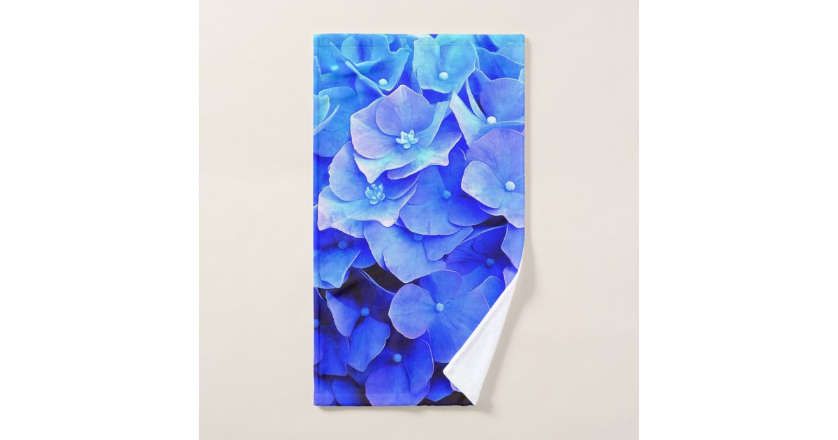 Blue Hydrangeas Hand Towel | Zazzle