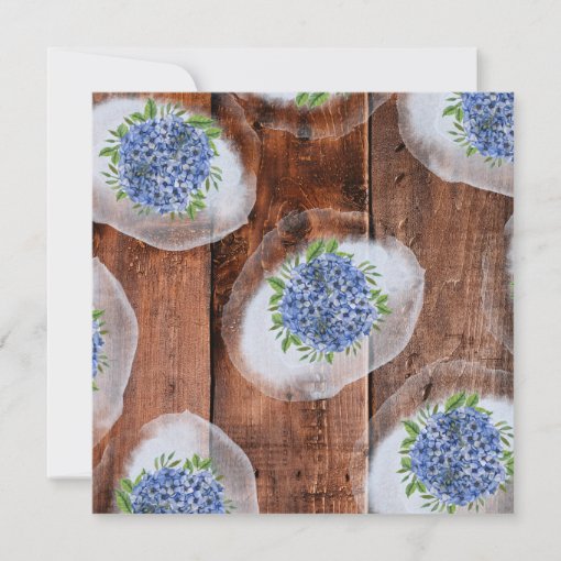 Blue Hydrangeas Rustic Wood 100th Birthday Party Invitation | Zazzle