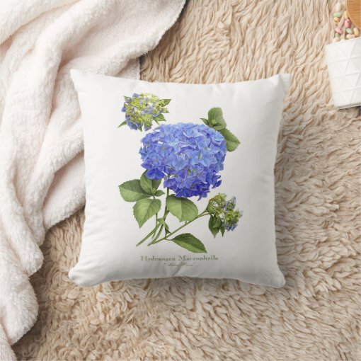 Blue Hydrangeas Throw Pillow | Zazzle