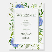 Blue Hydrangeas Wedding Welcome Foam Board | Zazzle