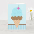 Blue Ice Cream Cone Card | Zazzle